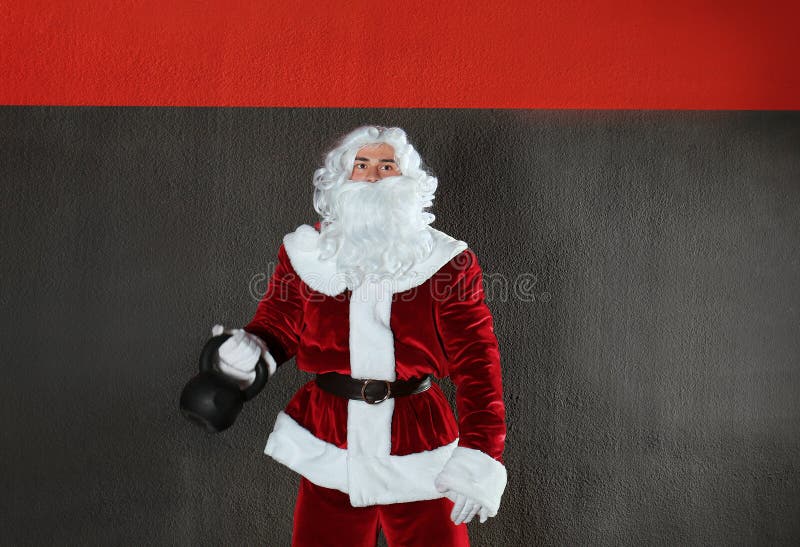 Young Santa Claus Training in Gym Stock Image - Image of holidays ...