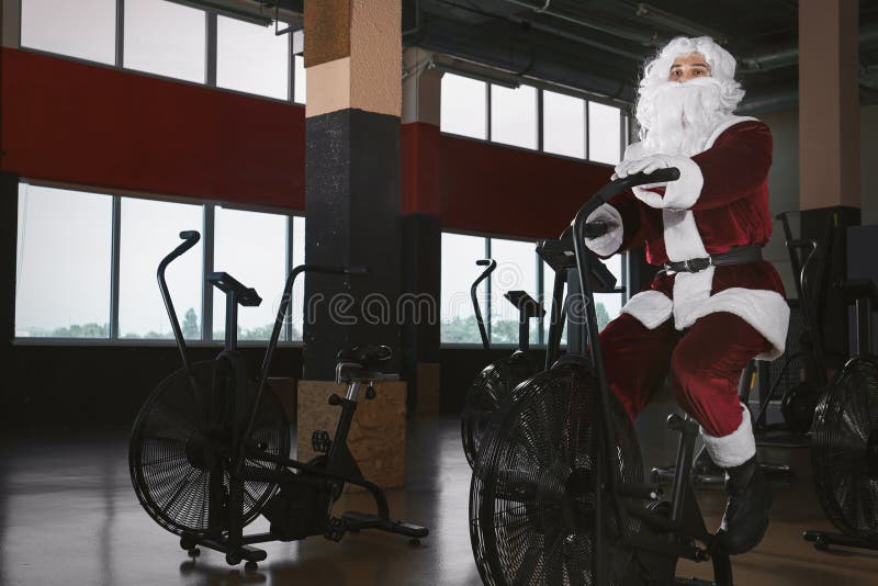 Young Santa Claus Training in Gym Stock Image - Image of health, claus ...