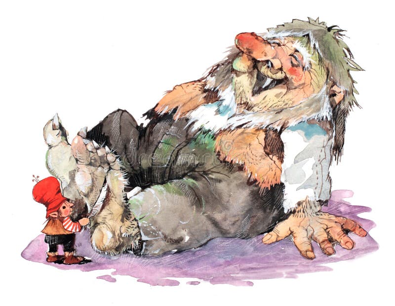 Young Santa and Troll at Home Stock Illustration - Illustration of ...