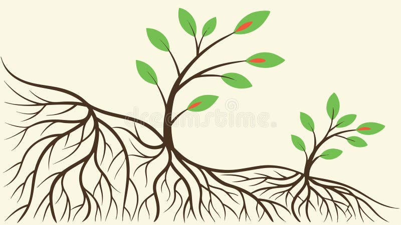 A Young Sapling with Visible Roots Showing New Life. Vector Design ...