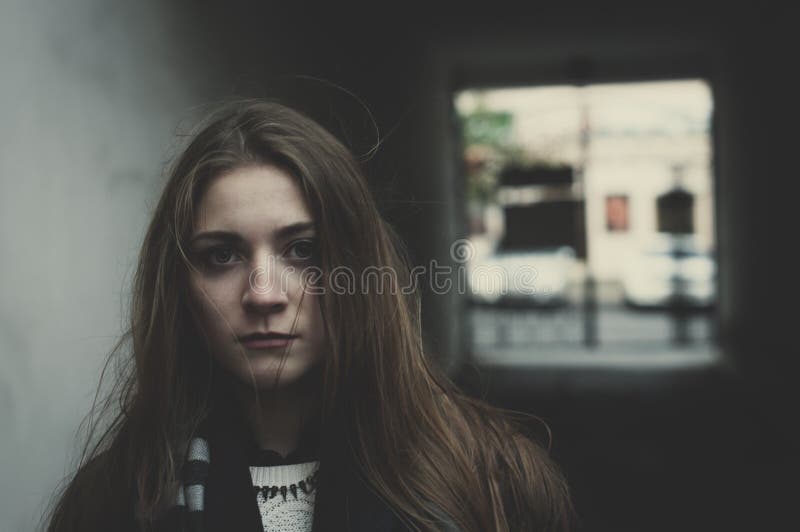 Young scared girl stock image. Image of people, girl - 68766663