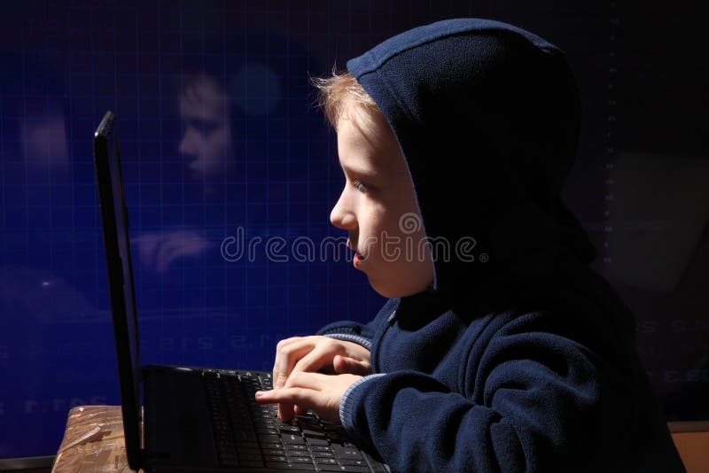 Young Schoolboy Prodigy - a Hacker. Gifted Student Enters into the ...