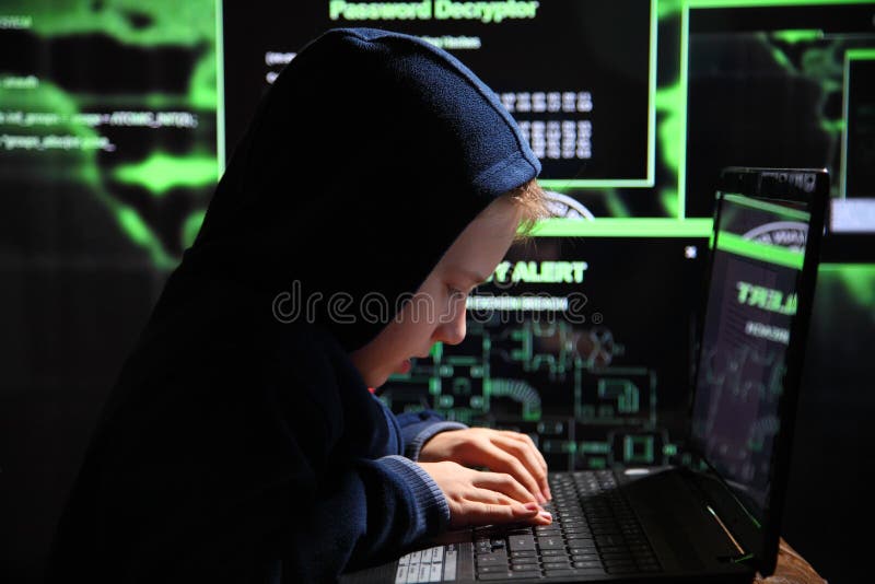 Young Schoolboy Prodigy - a Hacker. Gifted Student Enters into the ...