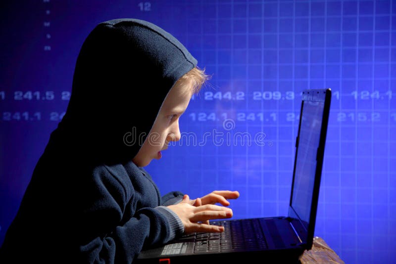 Young Schoolboy Prodigy - a Hacker. Gifted Student Enters into the ...