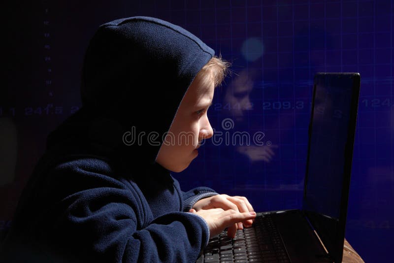 Young Schoolboy Prodigy - a Hacker. Gifted Student Enters into the ...
