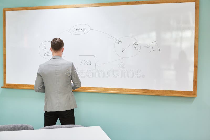 Young Scientist As a Lecturer at the Whiteboard Stock Image - Image of ...
