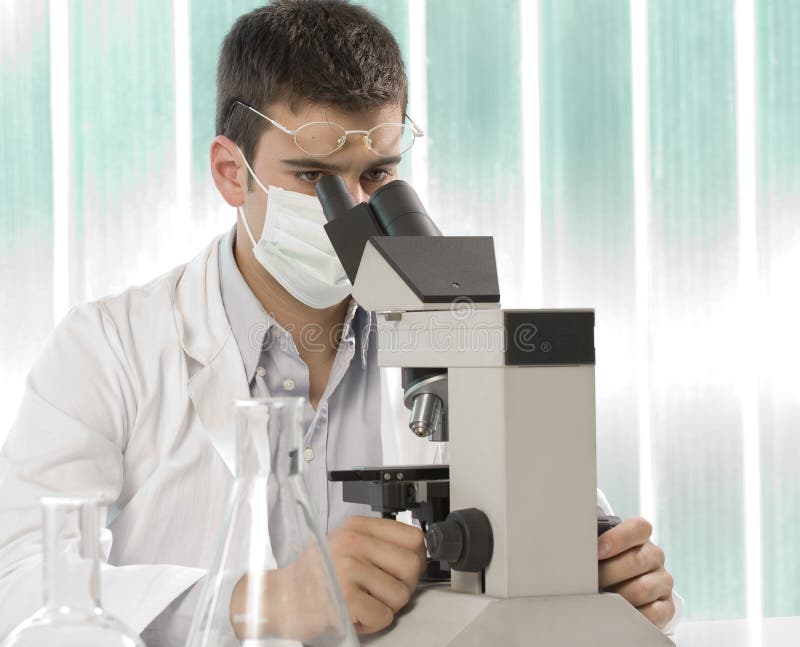 Young Scientist Discovering Something Stock Image - Image of glass ...