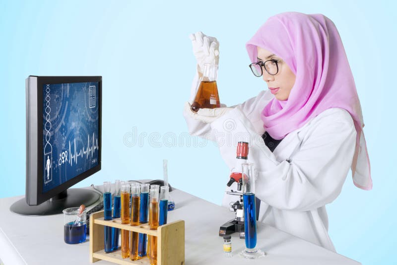 Scientist Doing Experiment with Microscope Stock Photo - Image of ...
