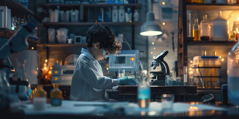 Young Scientist in a Lab. Created by Generative Artificial Intelligence ...