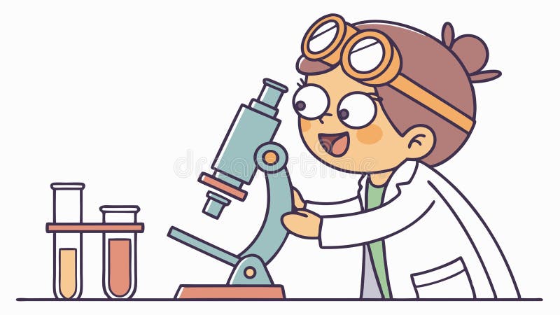 Young Scientist with Microscope: Education Discovery Vector, Vector ...