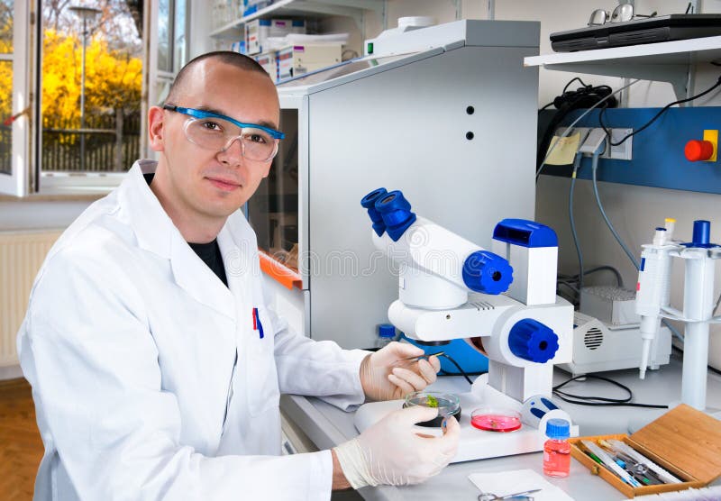 Young Scientist Works in the Laboratory Stock Photo - Image of coat ...