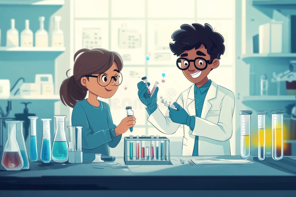 Young Scientists Exploring Exciting Experiments in a Vibrant Lab. they ...