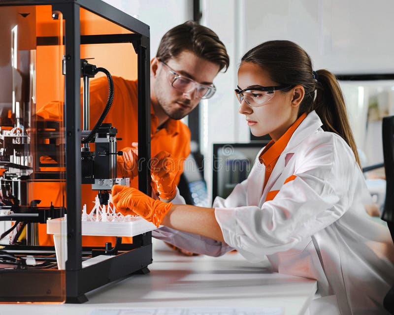 Young Scientists Student 3d Printer Workshop Orange Details Stock ...