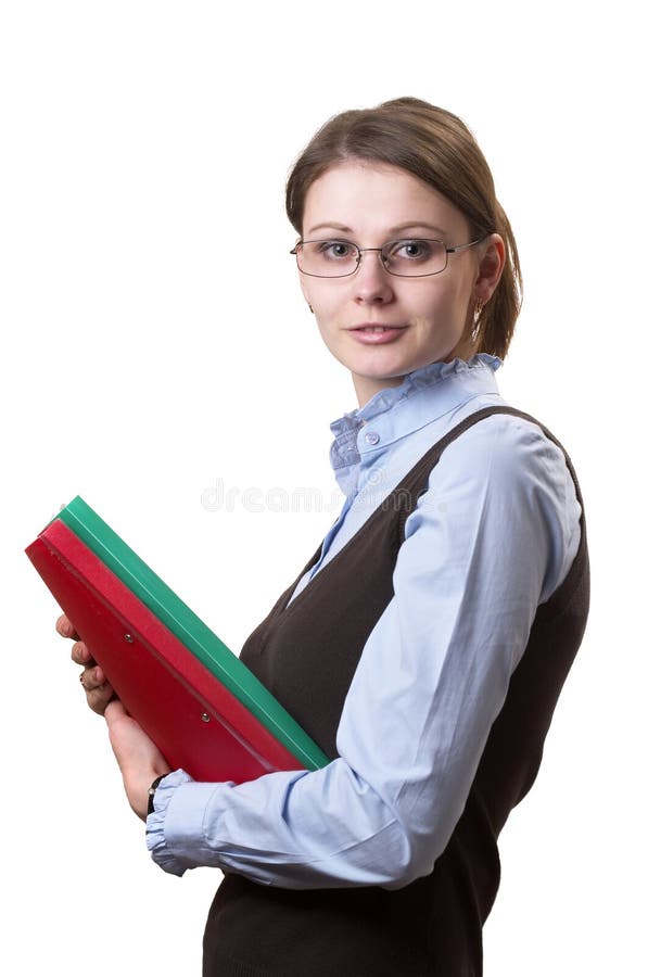 Beautiful secretary stock photo. Image of looking, brunette - 9647998