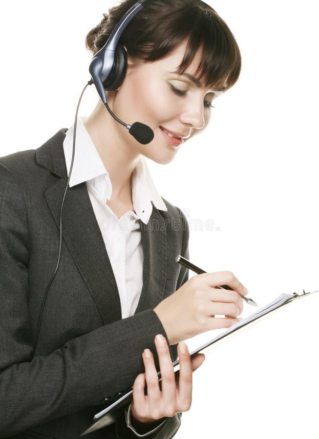 Young Secretary Taking Notes Stock Photo - Image of american, isolated ...