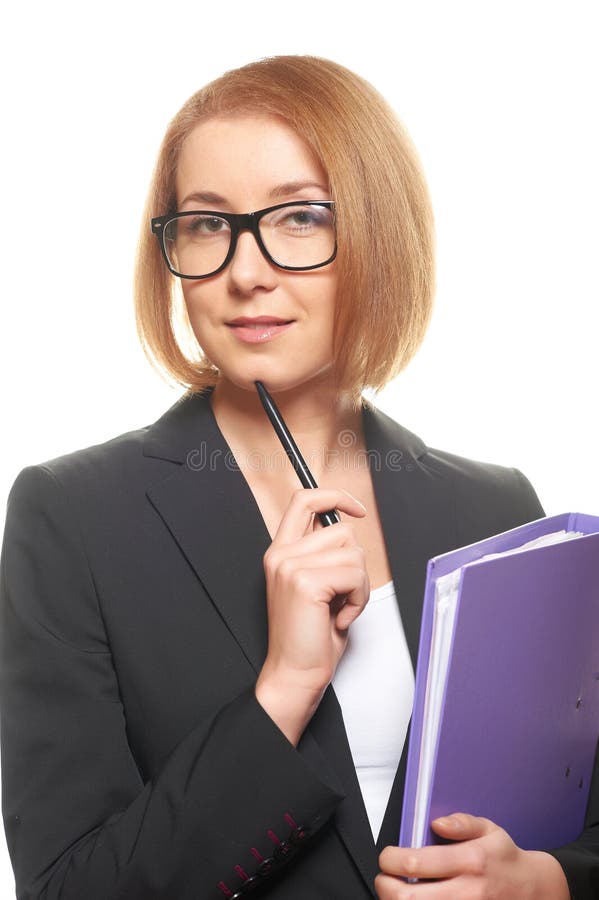 Young secretary woman stock image. Image of manager, holding - 18912449
