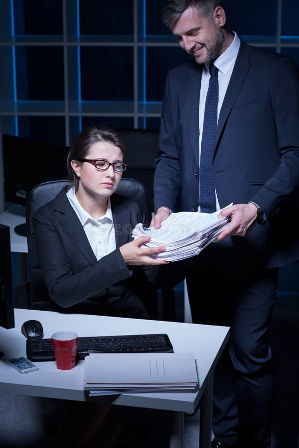 Extra Hours in the Corporation Stock Image - Image of boss, overwork ...