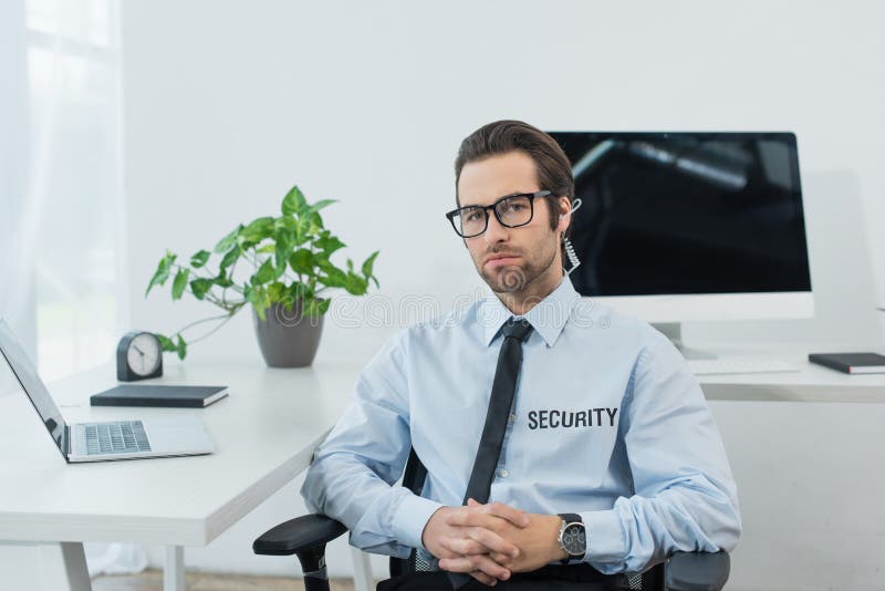 Young Security Man in Uniform and Stock Image - Image of guard ...