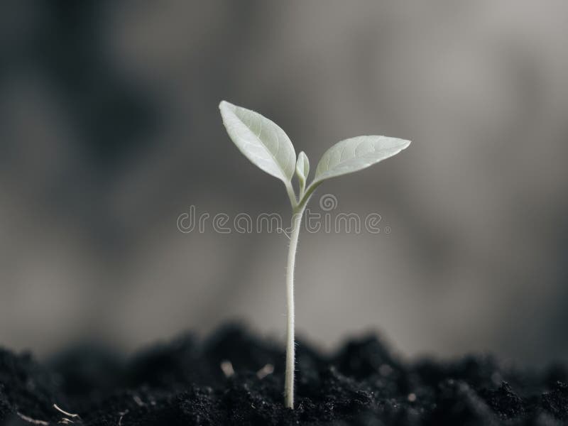 A Young Seedling Growing in Soil Symbolizing New Life and Growth. Stock ...