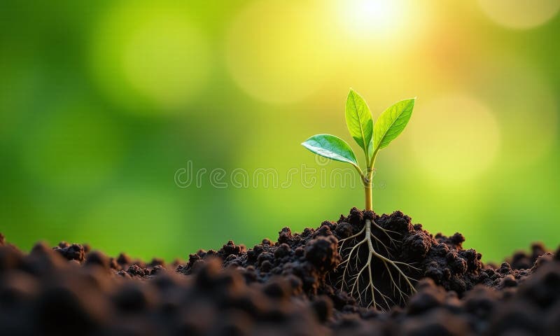 Young Seedling Intricate Root System Cross Section Stock Illustration ...