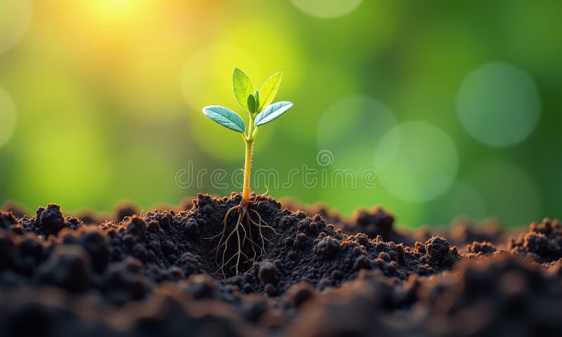 Young Seedling Intricate Root System Cross Section Stock Illustration ...