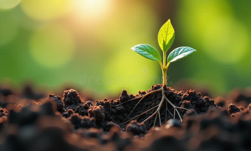 Young Seedling Intricate Root System Cross Section Stock Illustration ...