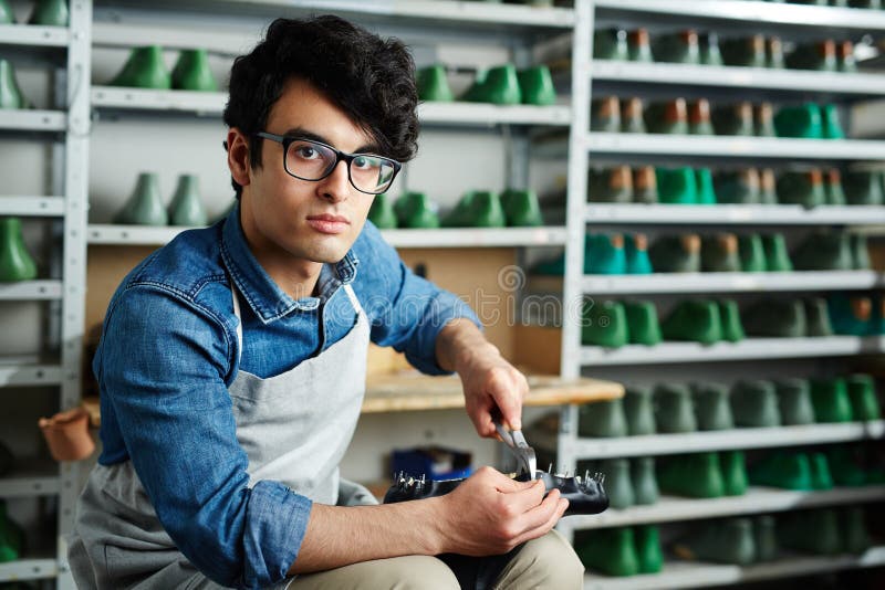 Shoemaker at work stock image. Image of cobbler, adult - 105094943