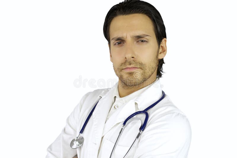 Young serious doctor stock photo. Image of handsome, model - 25929280
