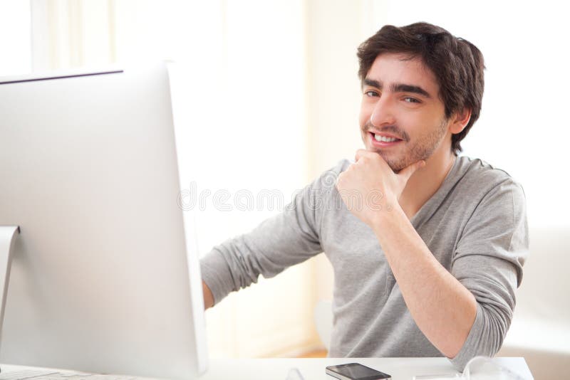 Hi-tech guy stock photo. Image of genius, young, computer - 24700382