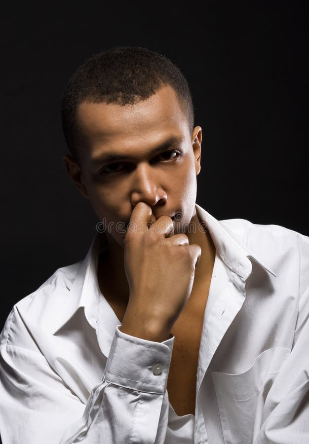 Portrait of a Serious Young Man Stock Image - Image of alone, adults ...