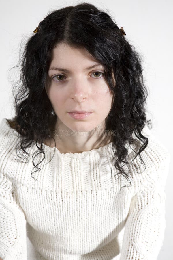 Young serious woman stock photo. Image of white, thoughtful - 16810764