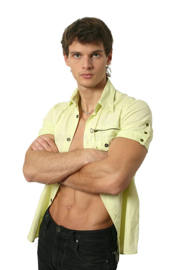 Young Man Isolated on White Stock Image - Image of fitness, fashion ...