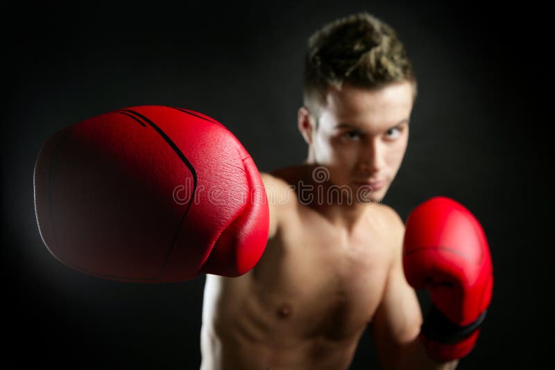 Young shaped man boxing stock photo. Image of model, bodybuilder - 8830804