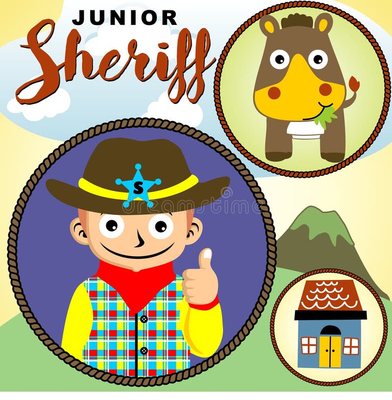 Sheriff cartoon vector stock vector. Illustration of animal - 103106900