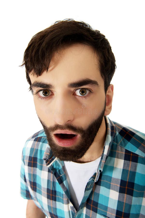 Young Shocked Man with Mouth Open. Stock Image - Image of fear, face ...