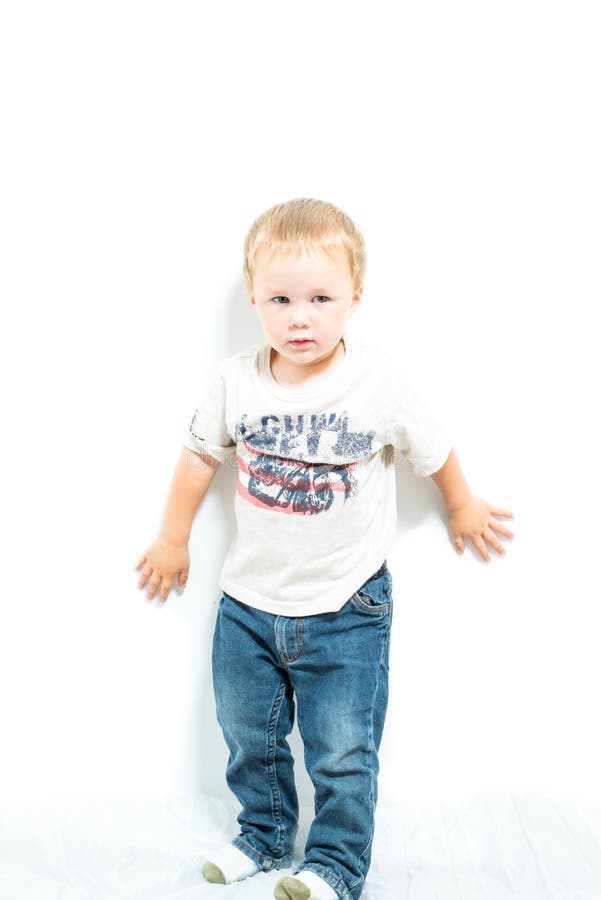 Young Shy and Uncertain American Blond Boy Stock Photo - Image of hazel ...