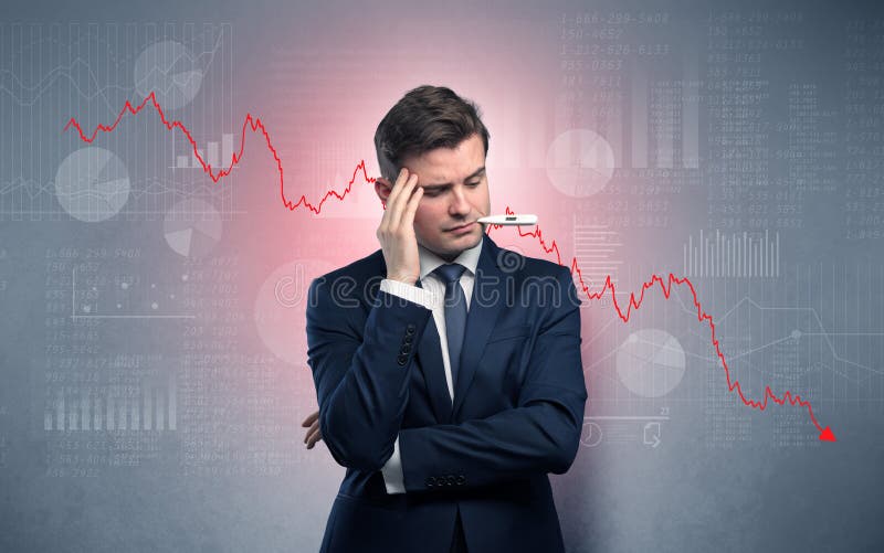 Sick Businessman with Decreasing Performance Concept Stock Photo ...