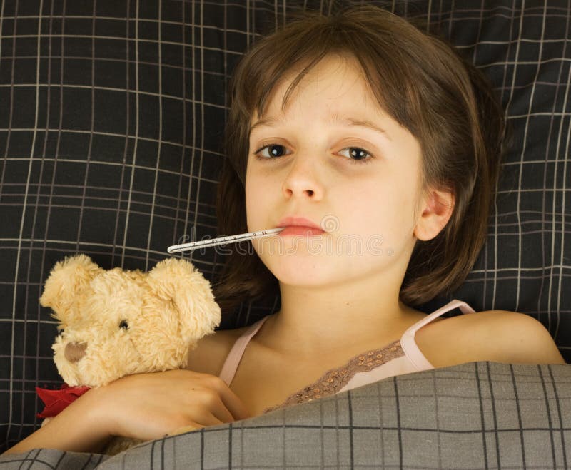 Young sick girl stock photo. Image of recuperate, cuddle - 4185662