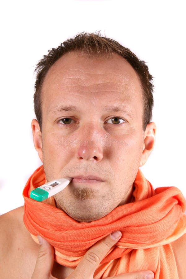 Young Sick Man stock image. Image of caucasian, feverish - 3391247