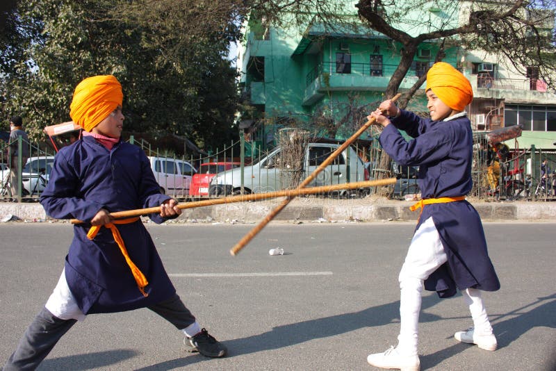 Young Sikh Boys Performing Martial Art Editorial Stock Photo - Image of ...