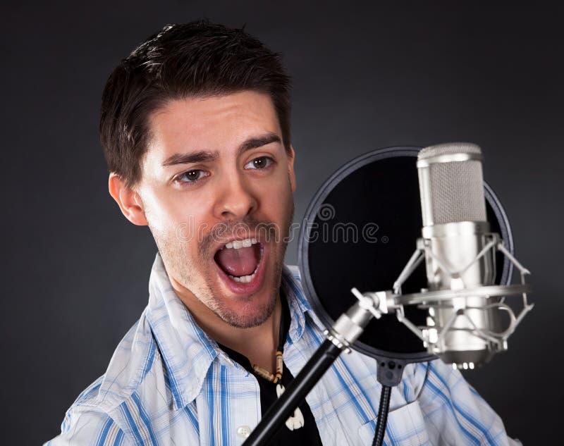 Singer and microphone stock photo. Image of performing - 28845698
