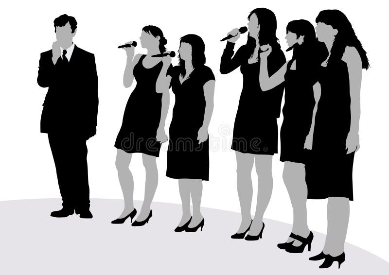 Young singers stock vector. Illustration of microphone - 23597889