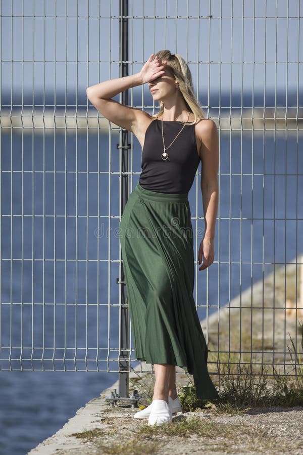 Young Slender Woman by the Sea Stock Image - Image of makeup, people ...