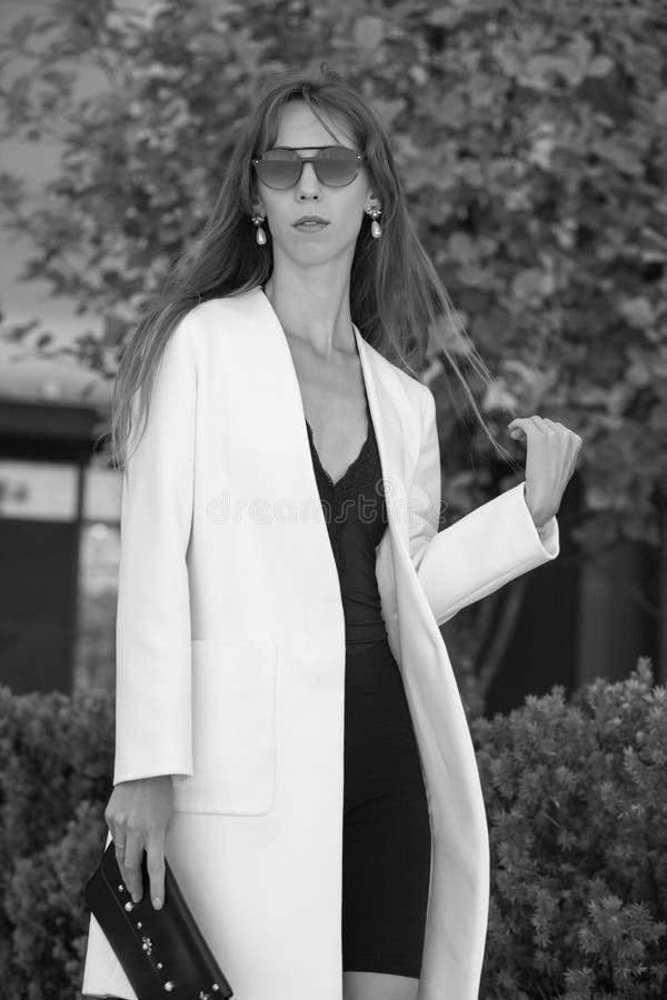 Young slim fashion model stock image. Image of alone - 208026117