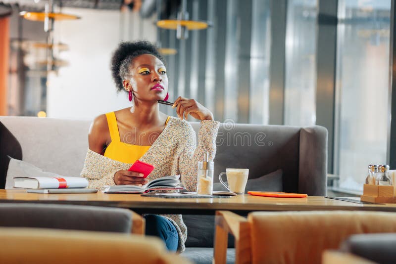Young Slim Student Feeling Busy while Getting Ready for Presentation ...