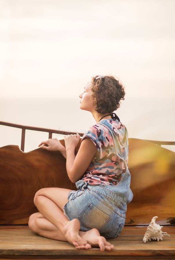 Young Slim Woman Seashell in Hands Stock Photo - Image of nature ...