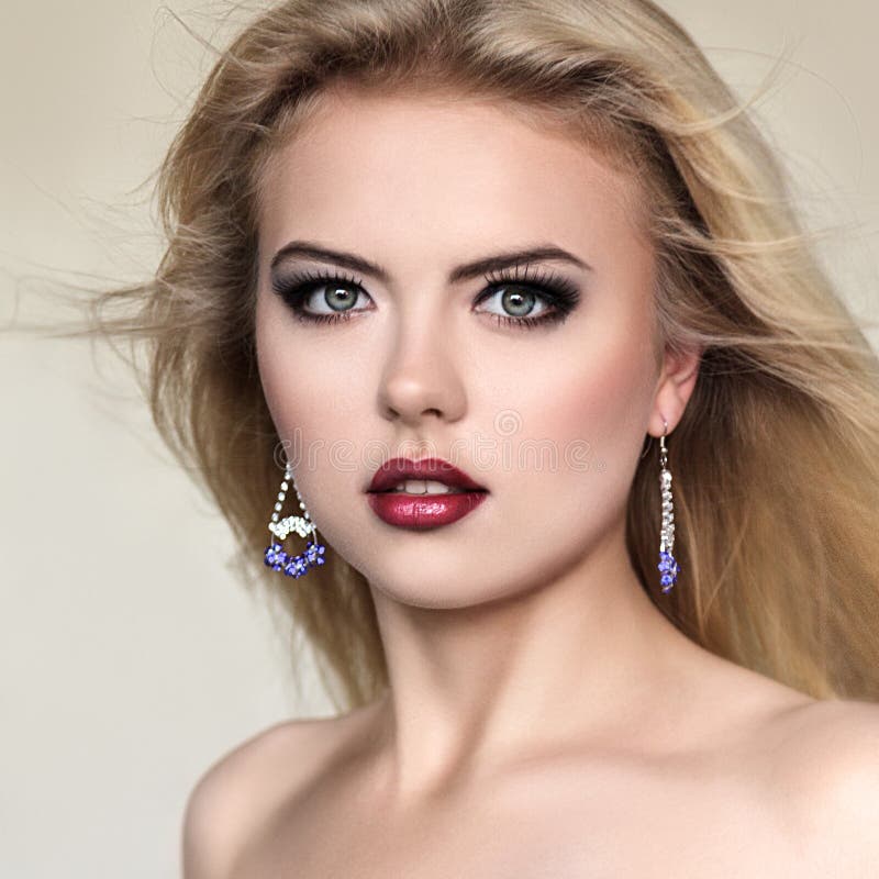 Young Slim Woman Studio Portrait Stock Photo - Image of posing, hair ...