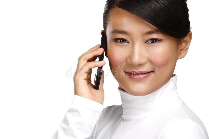 Young Smiling Asian Business Woman Calling With Mobile Phone Stock ... Young Smiling Asian Business Woman Calling With Mobile Phone Stock ...