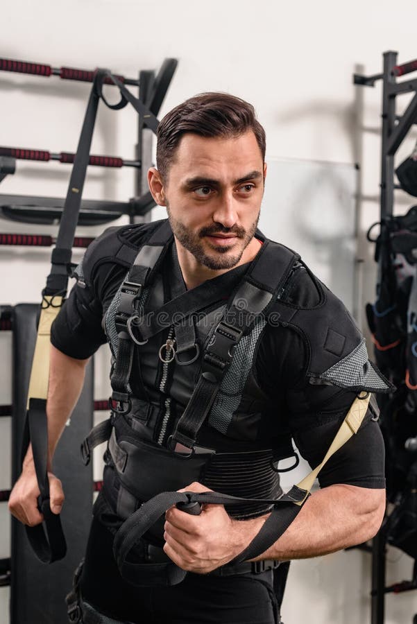 Training with Suspension Rope Stock Image - Image of athletic, indoor ...