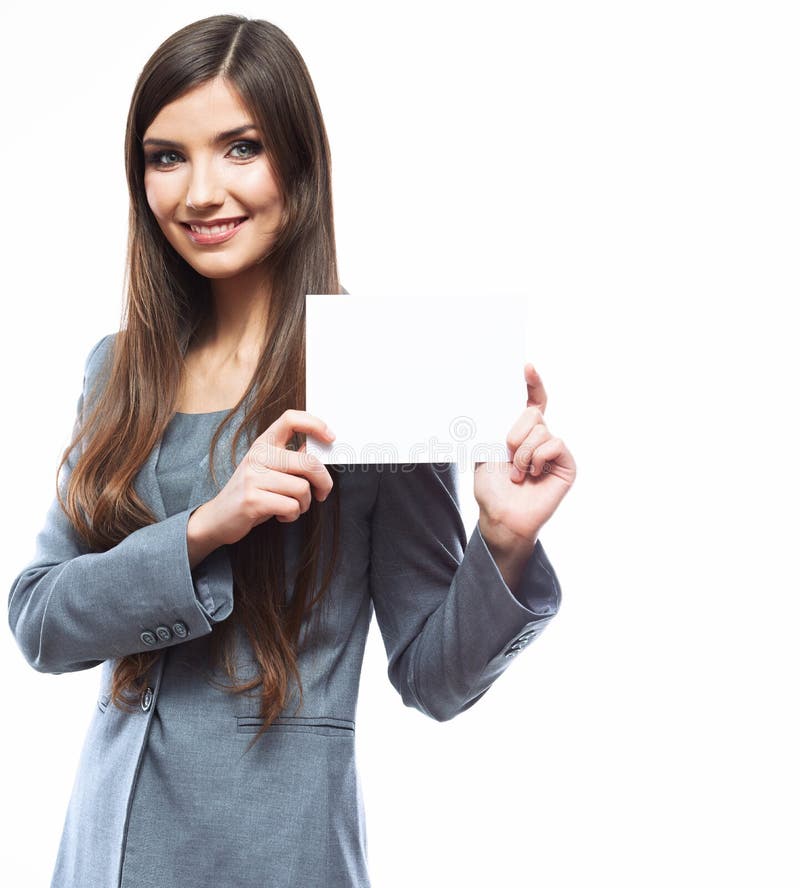 Young Smiling Business Woman Hold Board White Background Port Stock ... Young Smiling Business Woman Hold Board White Background Port Stock ...